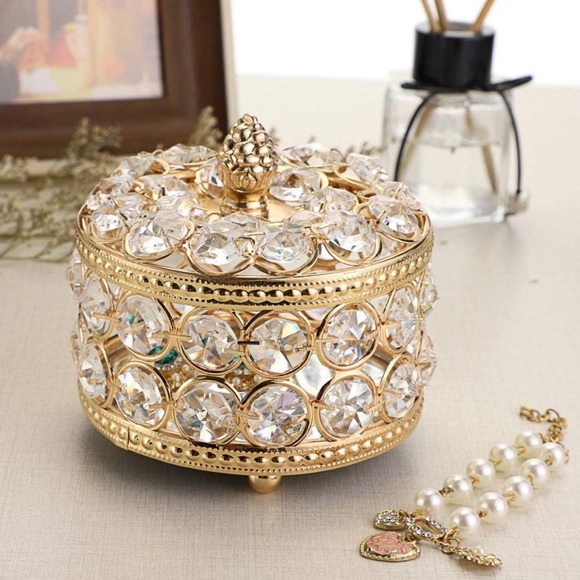 Storage & Organization | Crystal Mirrored Jewelry Box | Poshmark